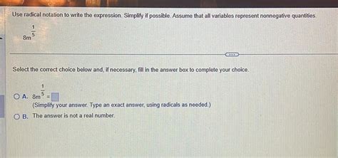 Solved Use Radical Notation To Write The Expression