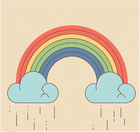 Premium Photo A Rainbow With Two Clouds In The Background