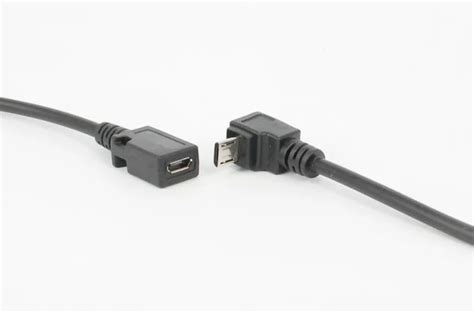 20pcslot Right Angle Micro Usb Type B Male To Female Mf Extension