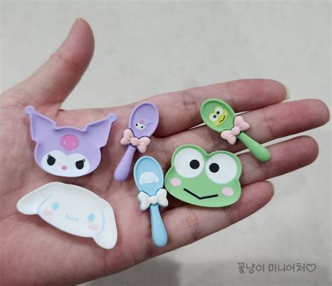 [미니어처] 산리오 접시 숟가락 세트 네이버 블로그