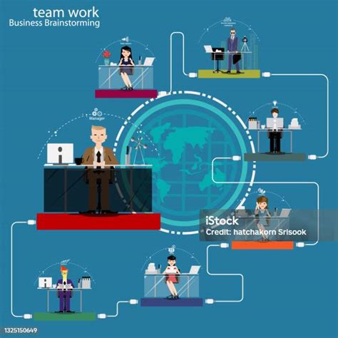 일러스트 비즈니스 디자인 아이디어와 개념은 창의성을 생각합니다 성공을 위해 계획 생각 검색 분석 의사 소통 혁신 기술 현대