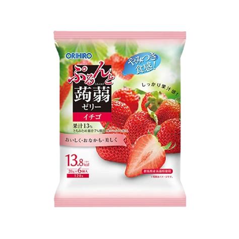 Orihiro Strawberry Konjac Jelly 6pack 120g 24carton Tasty Snack Asia