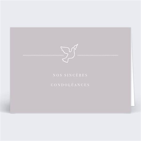 Carte Condoléances Colombe Grise Envoyez Des Cartes Personnalisées