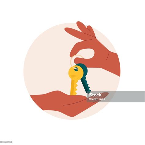 새 아파트 집 또는 자동차를 구입하거나 임대할 수 있습니다 흰색 고립 된 배경에 고객에게 열쇠를 주는 검은 손 모기지 신용 또는 재산 개념 아파트의 판매 및 임대 벡터