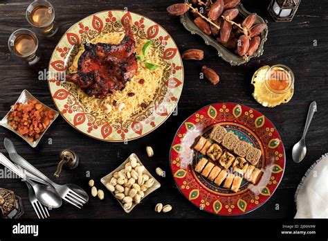 Arabic Cuisine Middle Eastern Traditional Lunch Also Ramadan Iftar