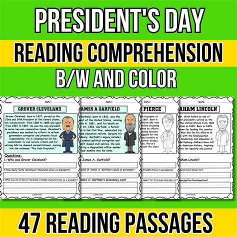 Presidents Day Reading Comprehension Passages And Questions About U S President Made By Teachers