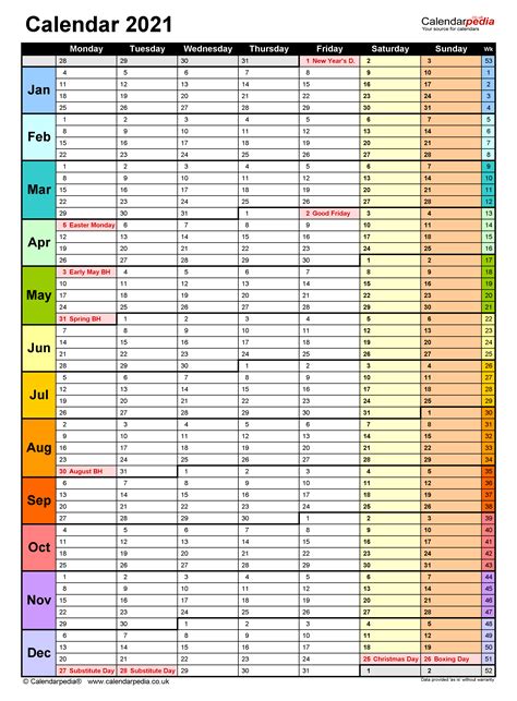 Photo Calendar 2021 Uk Free Printable Word Templates Bank2home