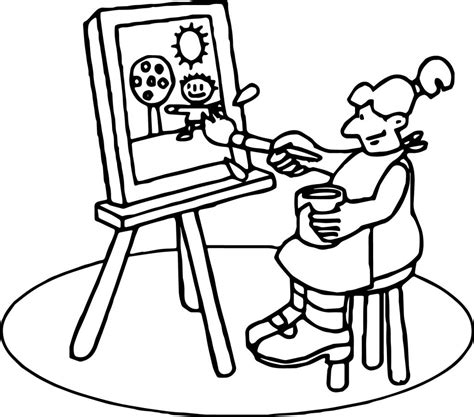 Art Class Painting Coloring Page