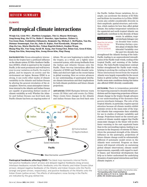 Pdf Pantropical Climate Interactions