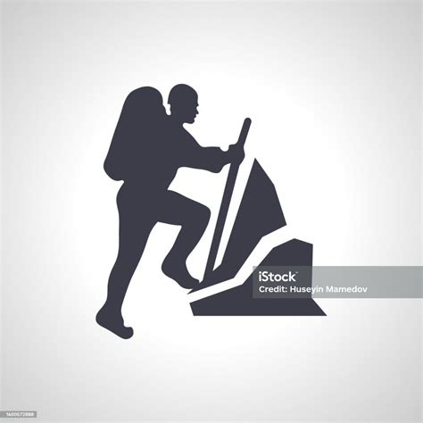 등산 아이콘입니다 하이킹 아이콘 기호입니다 등산가 실루엣 아이콘 등산에 대한 스톡 벡터 아트 및 기타 이미지 등산 아이콘
