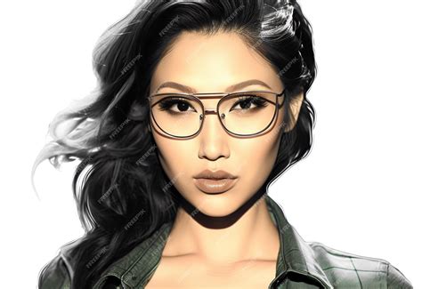 Premium Photo Asian Women Wearing Glasses Magazine Cover Design