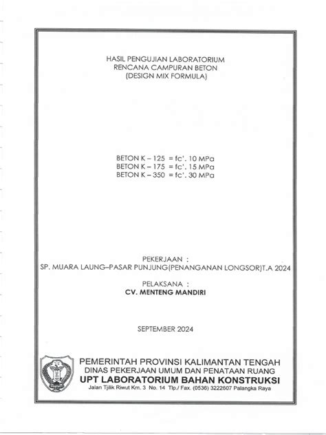 Dmf Beton Fc 10 Mpa Fc 15 Mpa And Fc 30 Mpa Pdf