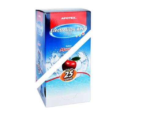 ELECTROLITOS APO Polvo Sabor Manzana Exhib C 25 SOBS 28 3 G DF