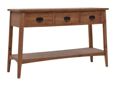 Table Console Bois De Sapin Massif 126 X 40 X 775 Cm Marron