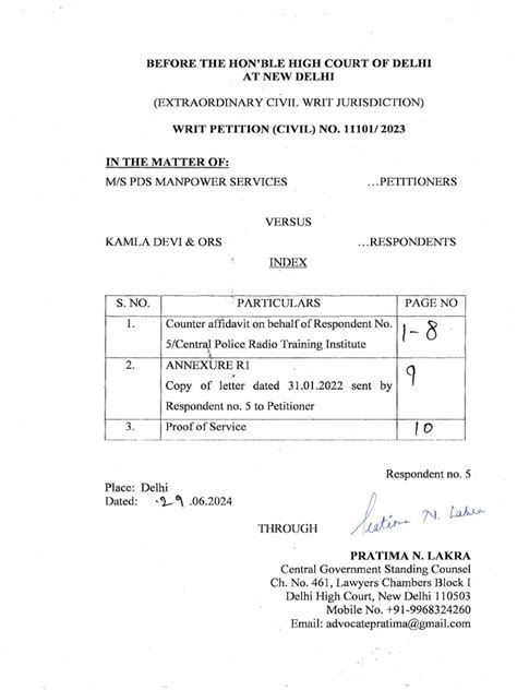 Counter Pds Manpower Vs Kamla Devi Pdf Salary Wage
