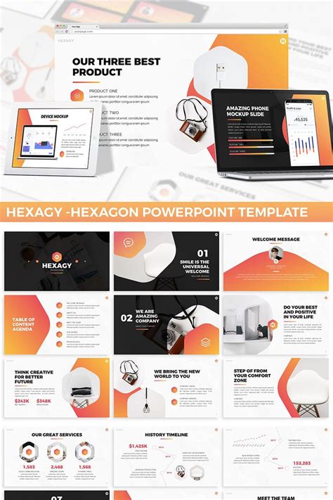 Hexagy Hexagon Style PowerPoint Template TemplateMonster Powerpoint Templates Powerpoint