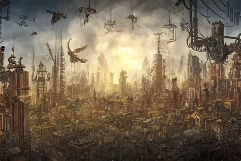 Steampunk City Wallpaper