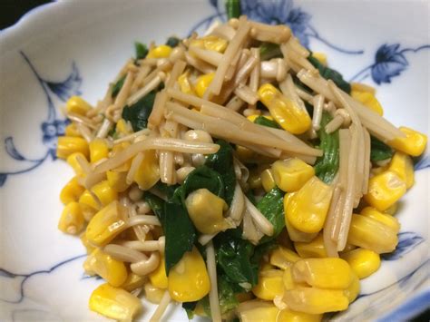 ほうれん草とコーンのごま油炒め♪ レシピ・作り方 By ふわふわわたげ 楽天レシピ