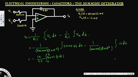 electrical engineering capacitors the summing integrator circuit