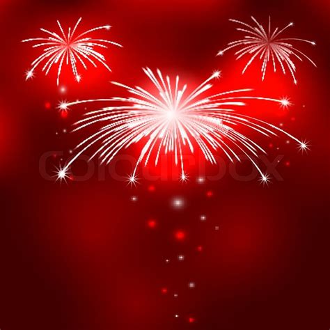 Red Background With Fireworks Stock Vector Colourbox
