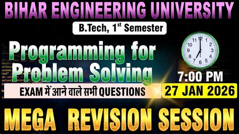 Programming For Problem Solving Btech 1st Sem Mega Revision