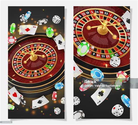황금 카지노 룰렛 휠 비행 포커 칩 토큰 카드 놀이 주사위 조명 보케가있는 녹색 배경에 반 페이지 광고 배너를 설정합니다 벡터 일러스트 레이 션 검은색에 대한 스톡 벡터
