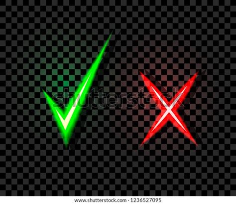 Vector Neon Check Cross Marks Bright Vector De Stock Libre De