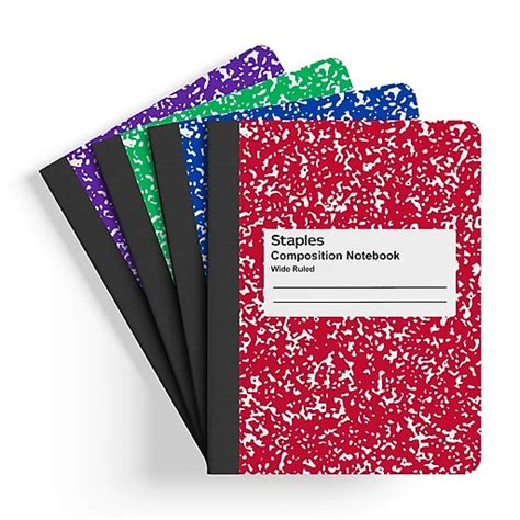 Staples® Composition Notebook 975 X 75 Wide Ruled 80 Sheets