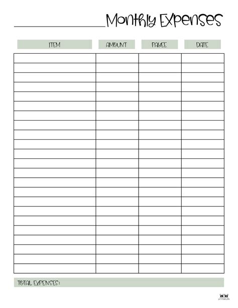 Printable Expense Tracker Pdf