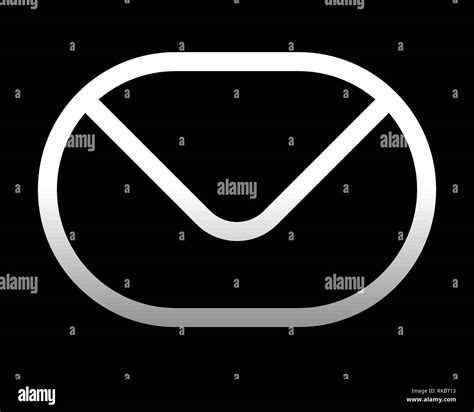 Mail Symbol Icon White Gradient Outline Rounded Isolated Vector Illustration Stock Vector