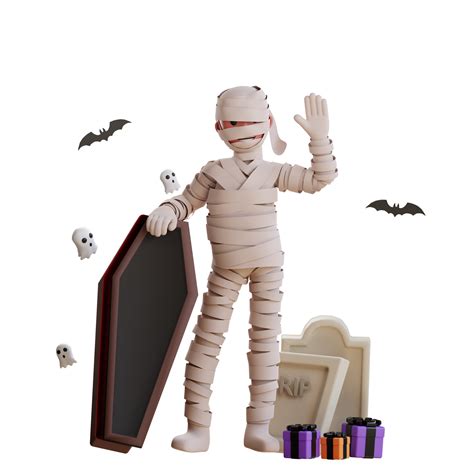 3d Character Halloween Mummy Illustration 12896280 Png
