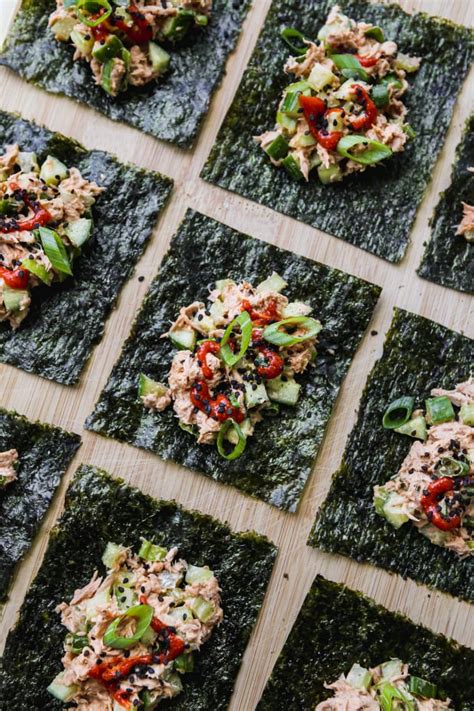 Easy Tuna Seaweed Snacks Walder Wellness Dietitian Rd