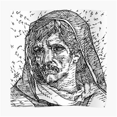 Giordano Bruno Ink Portrait Poster For Sale By Lautir Redbubble