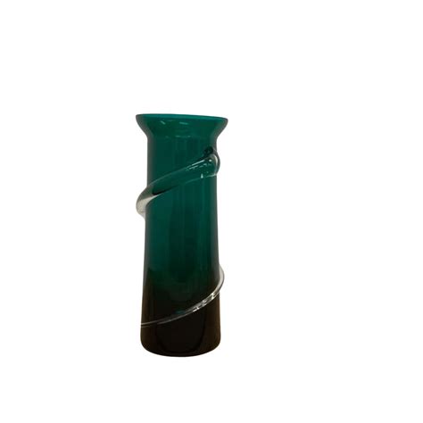 Mid Century Green Glass Vase