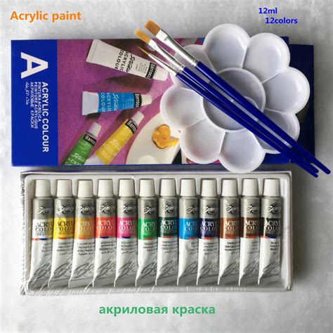 12 Colors Acrylic Paint Color Set For Artists 12 Tubes 12ML Nail Art