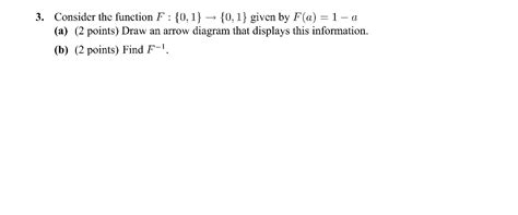 Solved 3 Consider The Function F 01 → 01 Given By