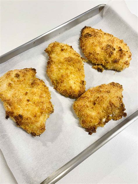 Crispy Baked Parmesan Chicken Breasts Oh So Busy Mum