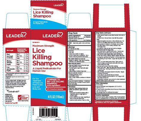 Leader Lice Killing Piperonyl Butoxide Pyrethrum Extract Shampoo