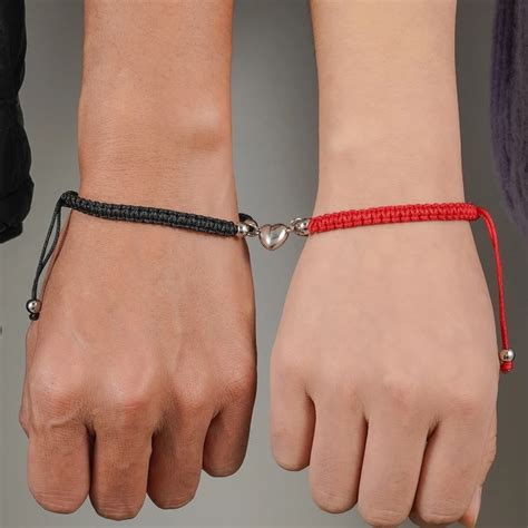 Pulsera Magn Tica De 2 Piezas Para Pareja Brazalete De Cuerda Trenzada