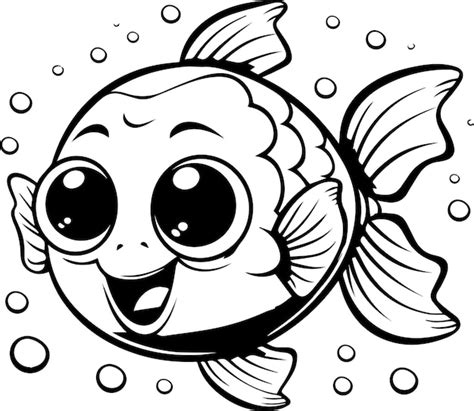 Premium Vector Fish Animal Vector And Colouring Page
