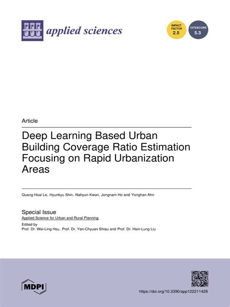 Applsci 12 11428 With Cover Deep Learning Based Urban Building Coverage Ratio Estimation