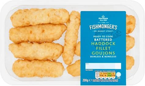 Morrisons Battered Haddock Goujons 200 G Uk Grocery