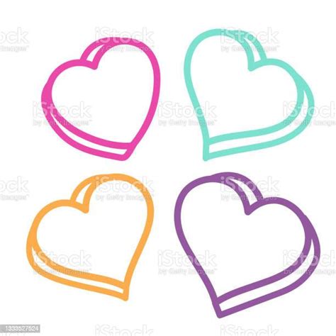 Collection Of Vector Shapes Of Hearts In Many Different Styles On A