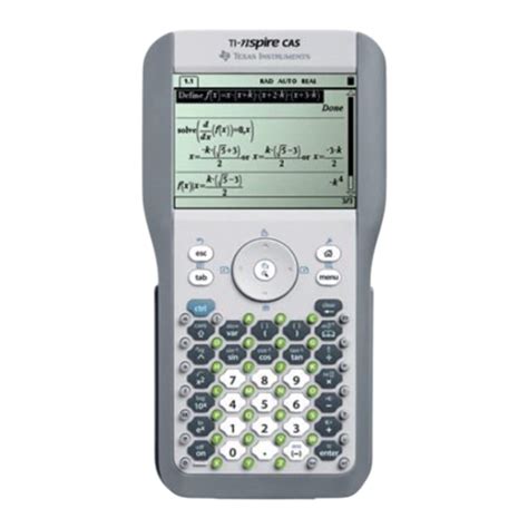 Texas Instruments Ti Nspire Cas Instruction Manual Pdf Download Manualslib
