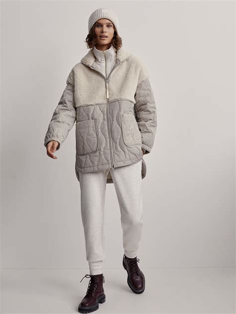 Derry Quilt Sherpa Jacket Crocodile Fallen Rock M Womens Sherpa