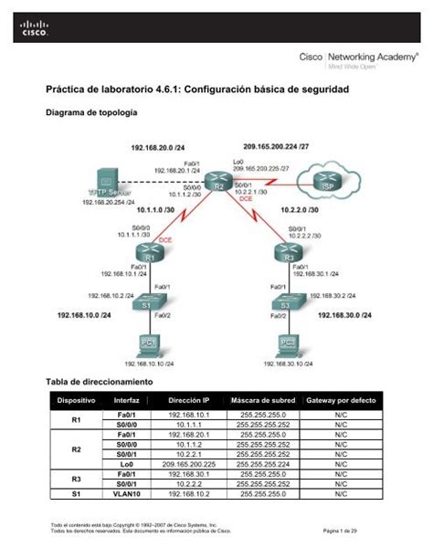 Práctica De Laboratorio 4 6 1 Configuración Básica De Seguridad