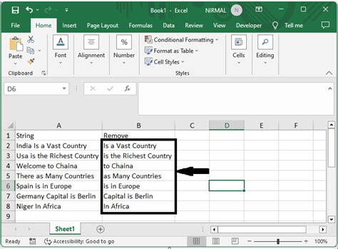 How To Remove First Last Word From Text String In Cell