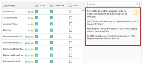 setting up your contact field settings in cirasync — cirasync