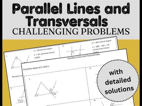 Parallel Lines And Transversals Challenging Problems Teaching Resources