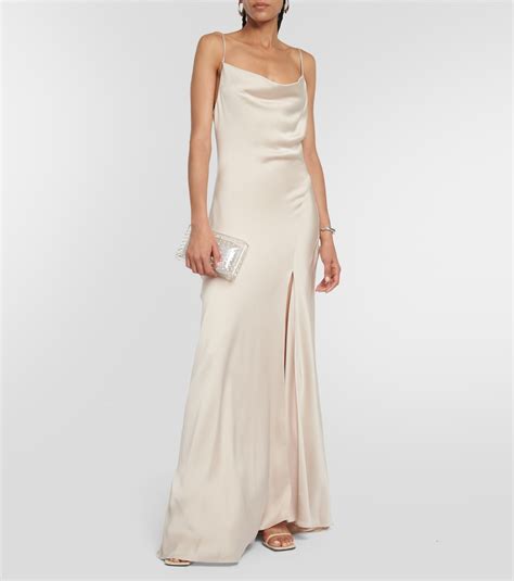Satin Maxi Slip Dress In Pink Simkhai Mytheresa
